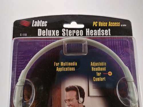 Labtec C-110 Deluxe Multimedia PC Stereo Headset with 3.5 mm gold jack ...