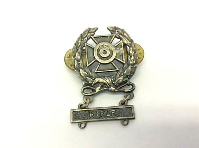 Vintage Used World War II Sterling Silver Marksman Rifle Pin Badge L.I ...