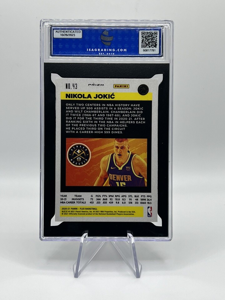 2020-21 Panini Flux Nikola Jokic Silver Pulsar Prizm Card #43 Denver ...