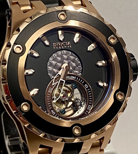 44mm TOURBILLON | Black/Rosetone Bracelet | SUBAQUA SPECIALTY Invicta ...
