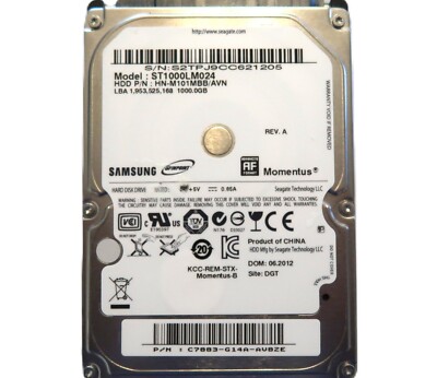 Samsung ST1000LM024 HN-M101MBB/AVN REV A (S2TP) C7883-G14A 2.5" 1TB 06/ ...