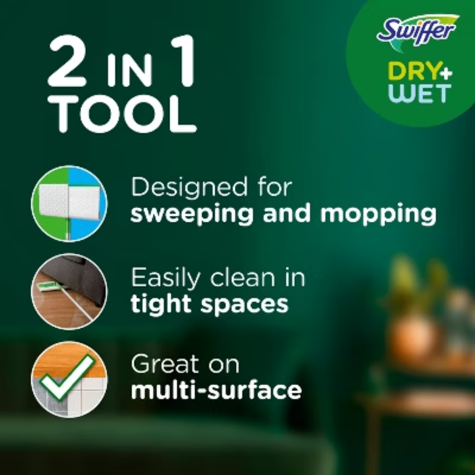 Swiffer Sweeper 2-in-1 Dry + Wet Floor Mopping and Sweeping Kit 1 ...