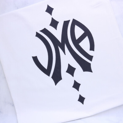 Peacock Alley Waffle Weave White Shower Curtain, 21" High Monogram JMA ...