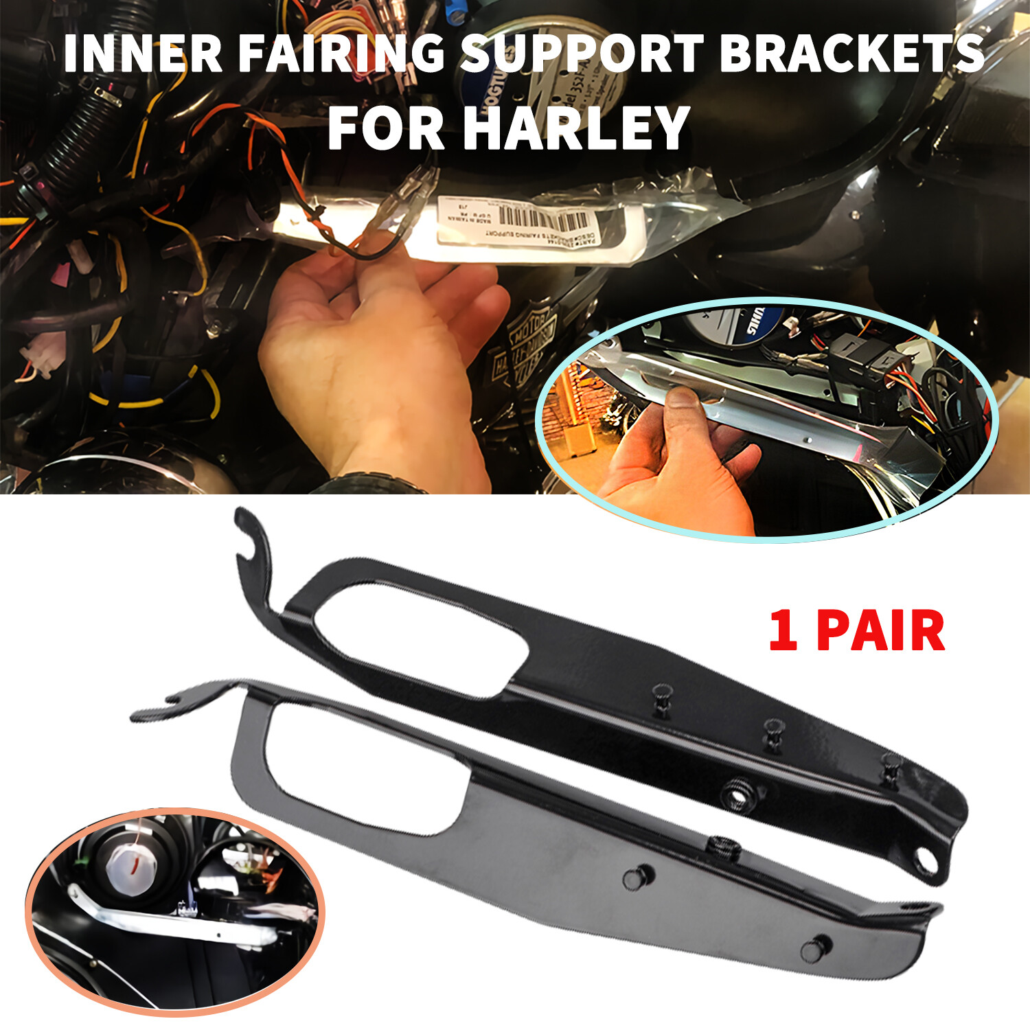Inner Fairing Batwing Support Brackets For Harley Tri Electra Street ...