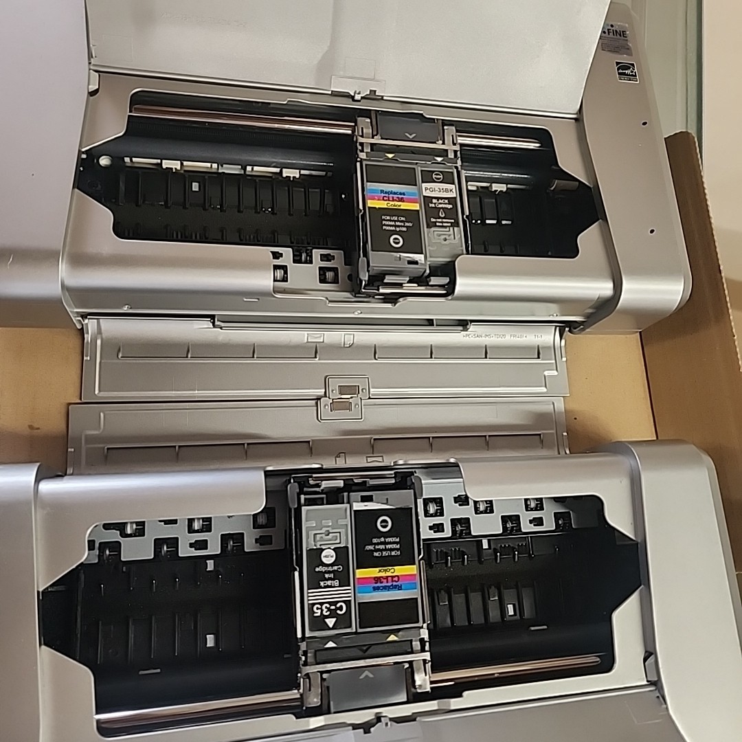 Canon PIXMA IP100 Digital Photo Inkjet Printers- LOT of 2 Powers On ...