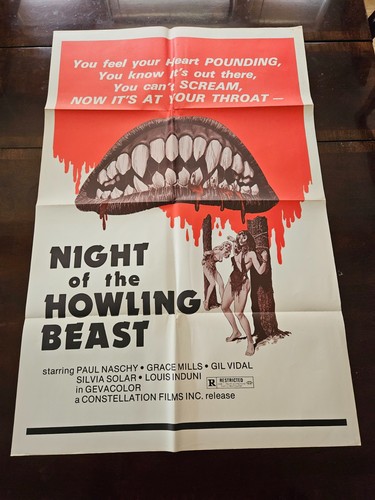 1975 NIGHT OF THE HOWLING BEAST Original One Sheet Poster 27x41 WEREWOLF HORROR | eBay
