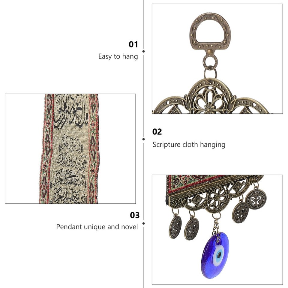 Blue Eye Scripture Decorative Cloth Pendant Home Wall Hanging Decor ...