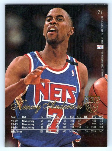 1994 Kenny Anderson #93 New Jersey Nets | eBay