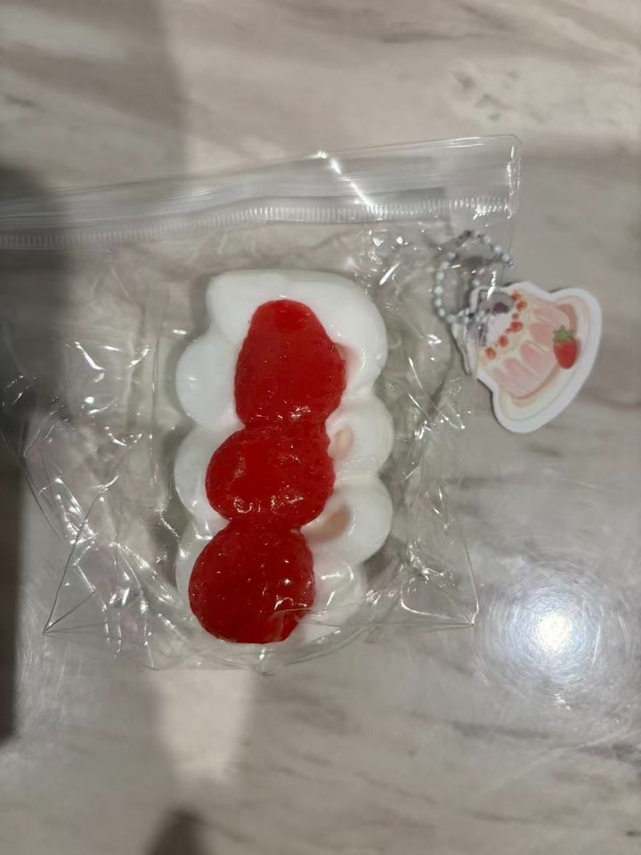 squishy toy squeeze toy strawberry cream stress toy red white pink ...