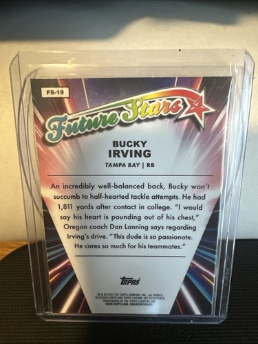 2024 BUCKY IRVING ROOKIE TOPPS CHROME FUTURE STARS LASER REFRACTOR ...