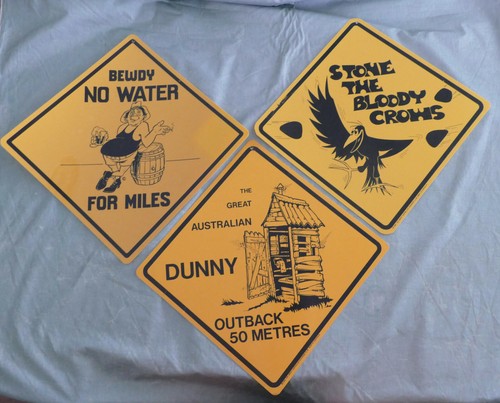 Vintage Sign Lot 1985 Shed Garage Man Cave Decor Outback Dunny Stone ...