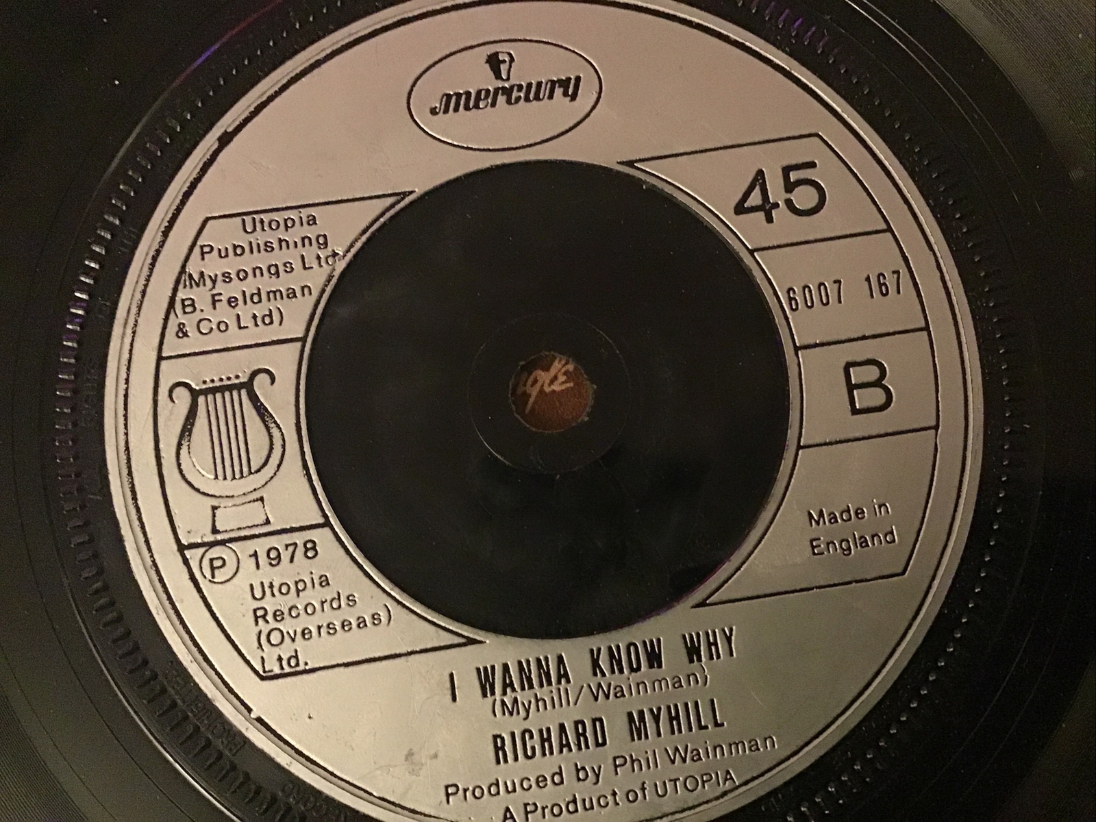 Richard Myhill - It Takes Two To Tango 7” Vinyl Single Record 1978 ...