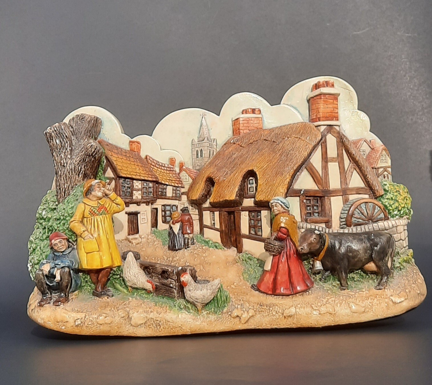 Vtg Naturecraft Congleton England "Old Mill" Ref No. 631 3D Chalkware ...