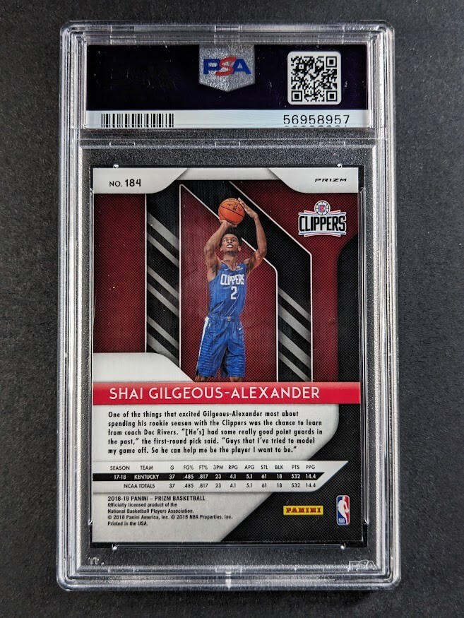 2018-19 Panini Prizm SHAI GILGEOUS-ALEXANDER Rookie Red Ice Prizm ...