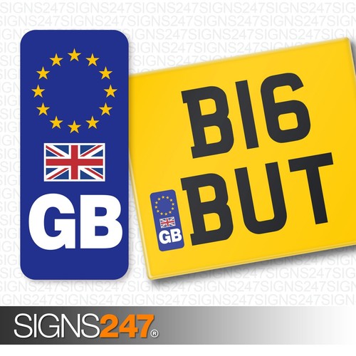 GB NUMBER PLATE STICKER WITH UK FLAG For Motorcycles / Motorbikes EU ...