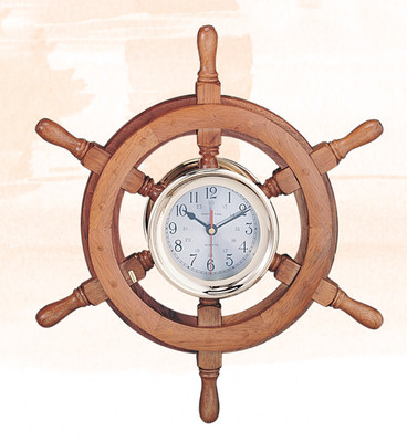 18" Captain's Ship Wheel Clock | eBay