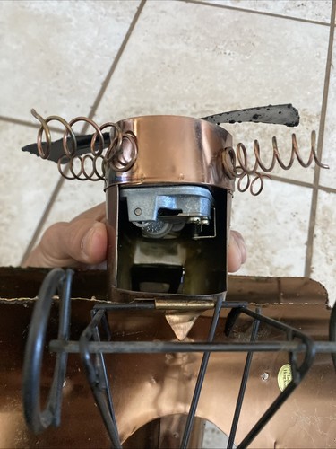 *Vintage* Copper Metal*Propeller Wind Up* AIRPLANE* Music Box*WILD BLUE ...