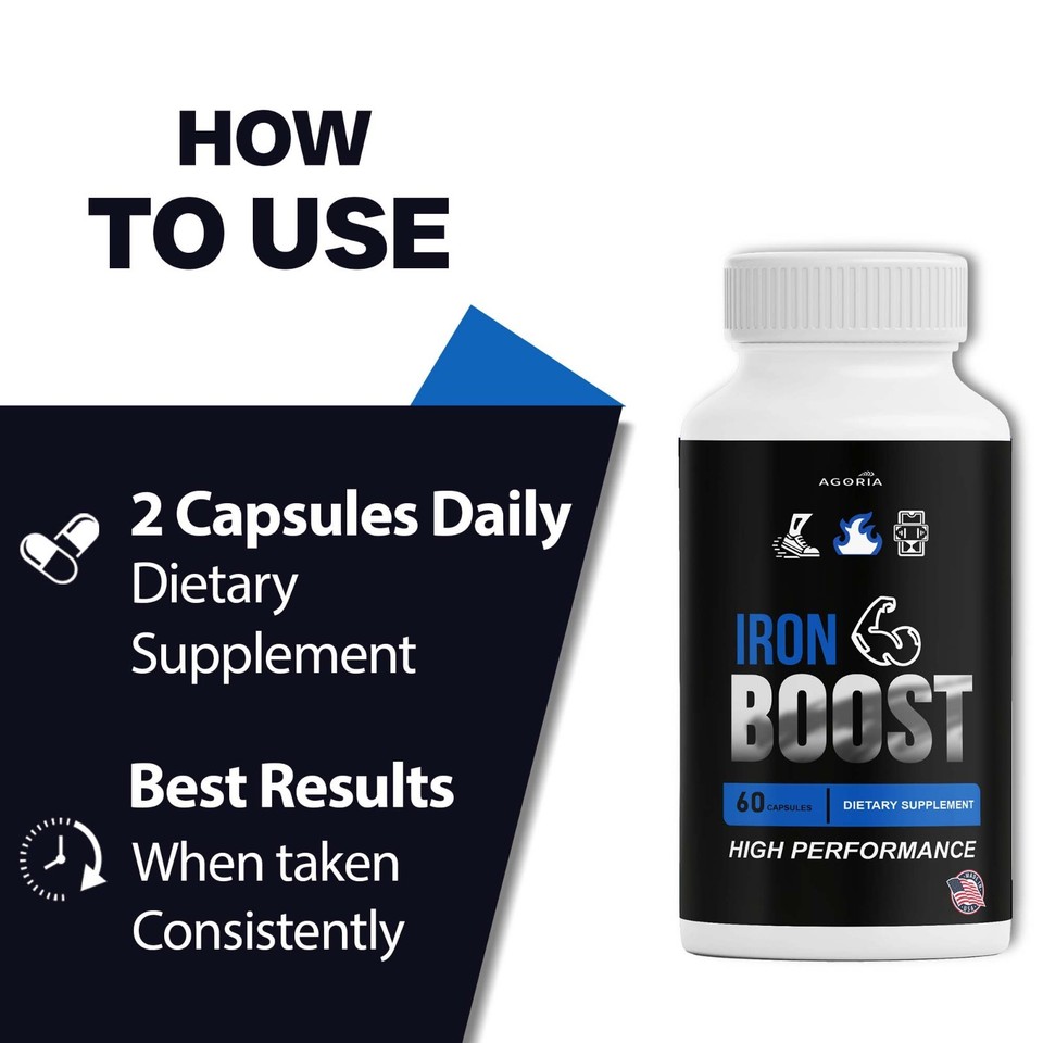 (5 Pack) Iron Boost High Performance Supplement, IronBoost Capsules | eBay