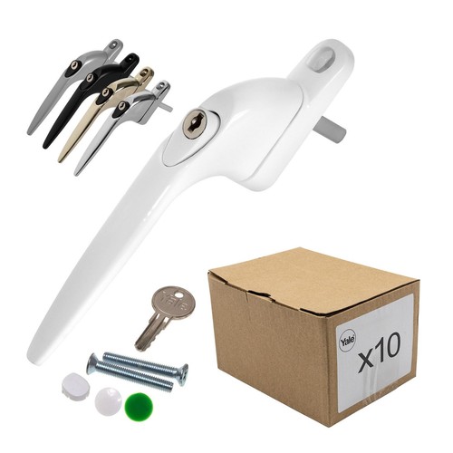 Yale PVC Window Handle Inline Double Glazing Universal Key Locking ...