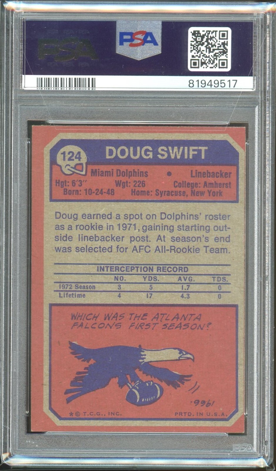 1973 Topps - #124 Doug Swift (RC) for sale online | eBay