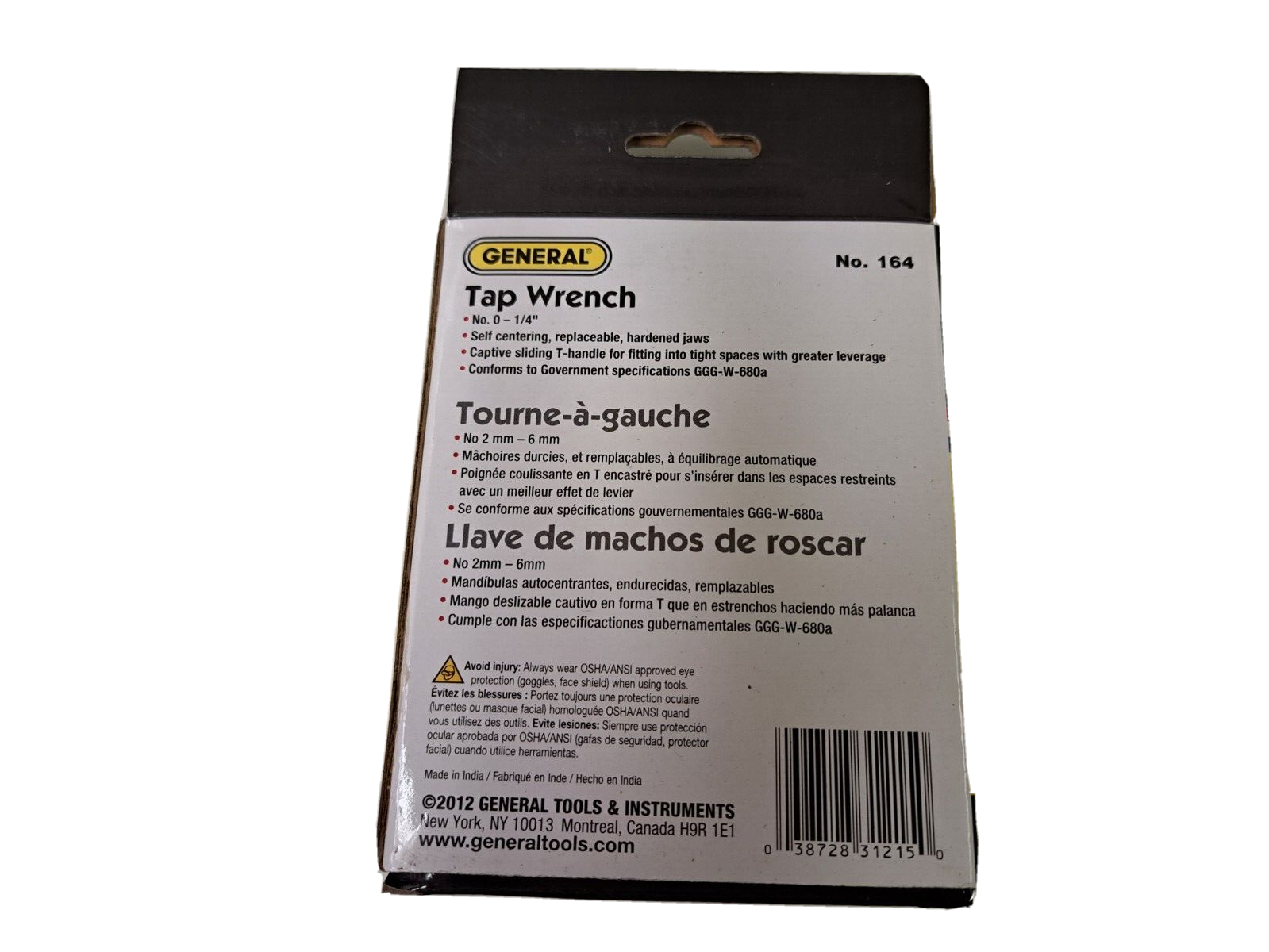General Tools 166 Plain Tap Wrench Capacity No. 12 to 1/2 Inch for sale ...