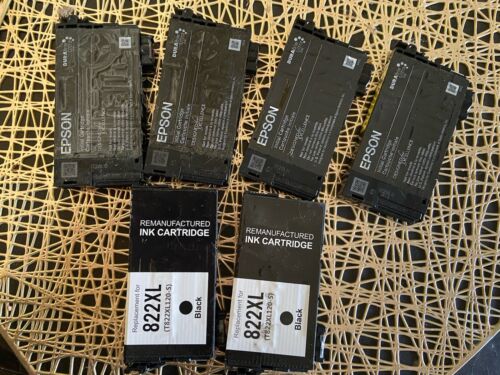 Lot of 4 Empty Epson Ink & 2 Generic Ink Cartridges for Recycle or ...