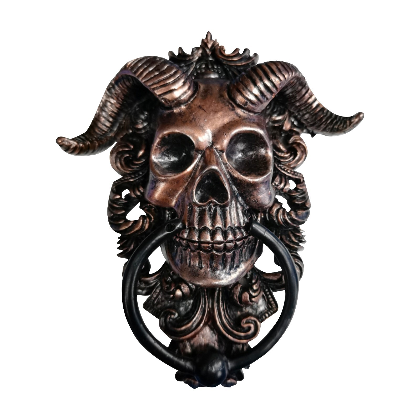 Horned-God Skull Hanging Door Knocker Heavy Duty Gothic Doorknocker ...
