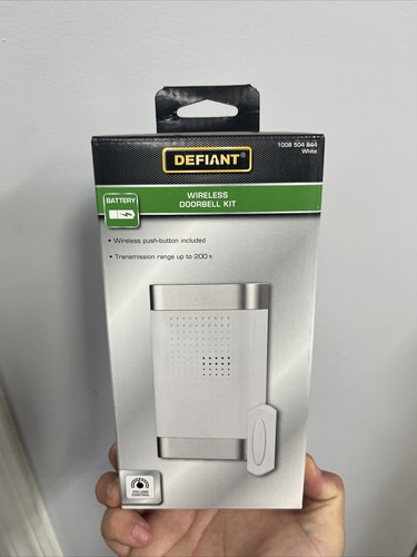 Defiant Wireless Battery Doorbell Kit wit Wireless Push Button, White ...