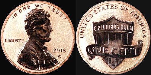 2018-S Reverse Proof Lincoln Cent - VERY RARE 50th Anniv Solid Gem ...