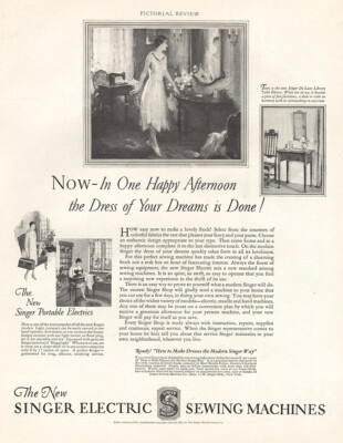 1927 Singer Sewing Machine: One Happy Afternoon Vintage Print Ad | eBay