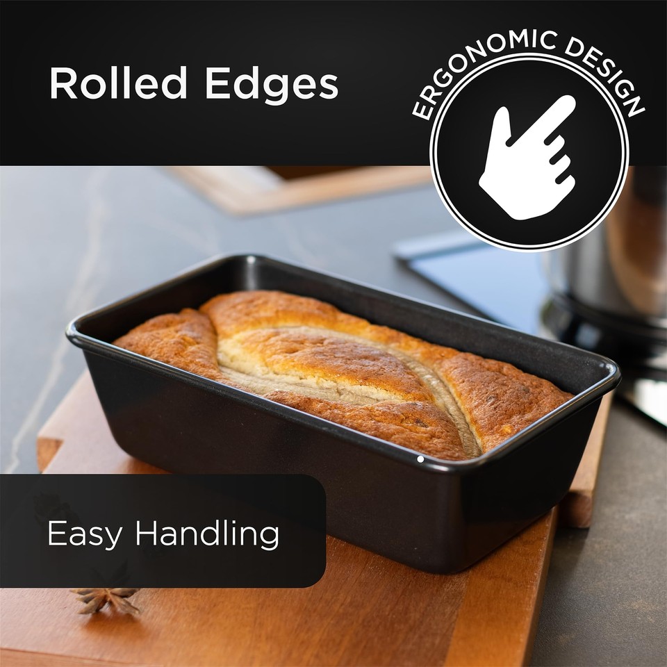 Large 2lb Loaf Pan for Baking Bread - Non Stick 2 lb Bread Pan - High ...