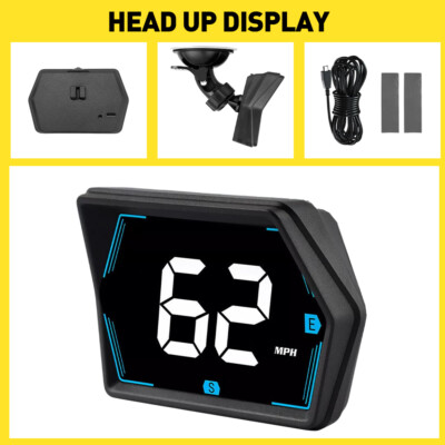 UK Digital GPS Universal Speedo Speed MPH KMH HUD Head Up Display ...