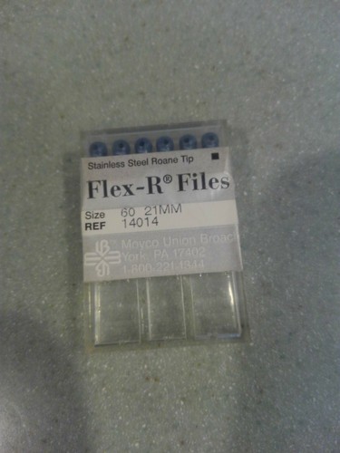 10 Packs Moyco Union Broach Endo Flex-R Files (6/Pkg) 21mm Pack #60 ref ...