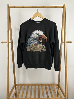 VTG 80s Harley-Davidson 3D Emblem 1985 Eagle Righteous Ruler Sweatshirt ...