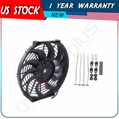 Electric Radiator Condenser Cooling Fan Assembly Universal 12" 12V ...