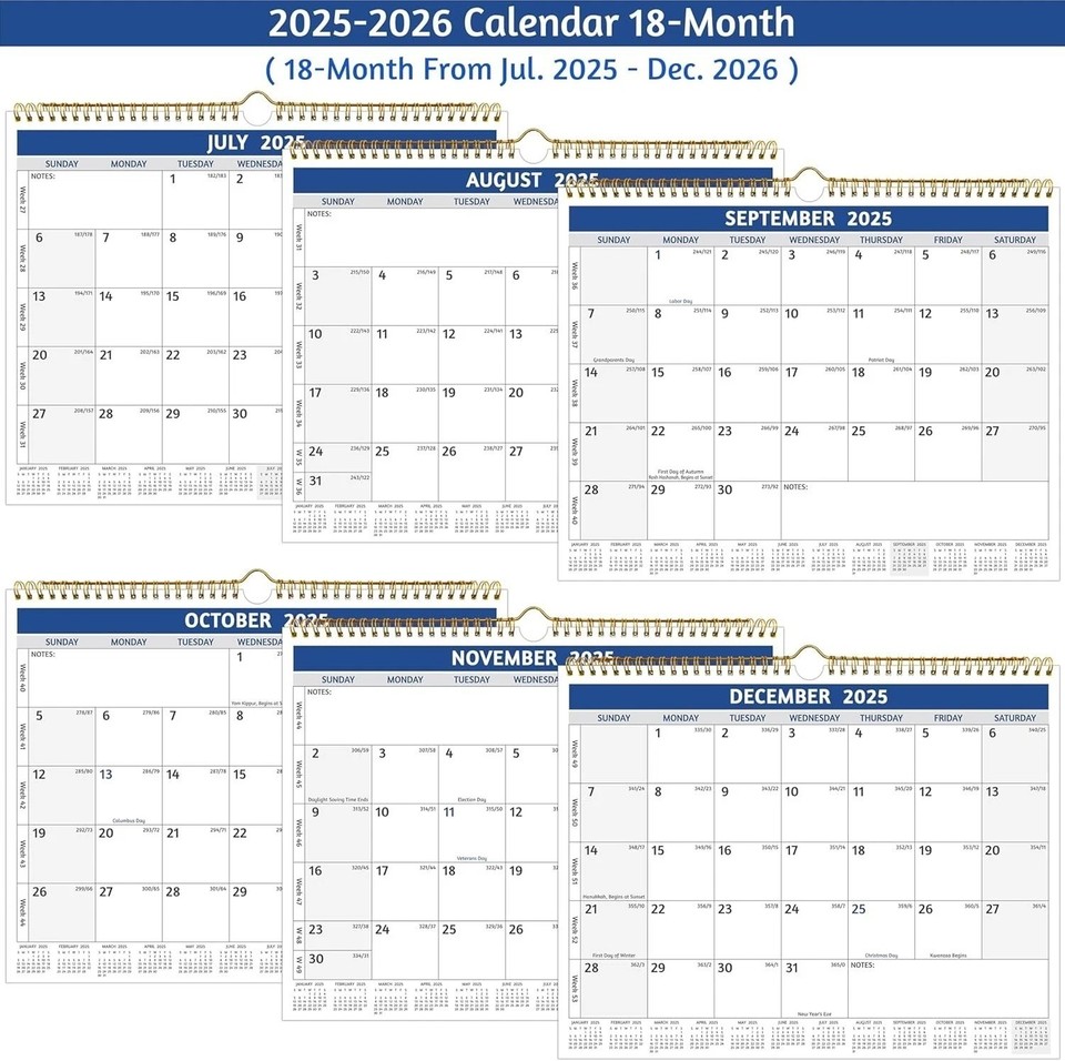 2025-2026 Wall Calendar - Run Now to Dec 2026, 14.57'' x 11.42'', 18 ...