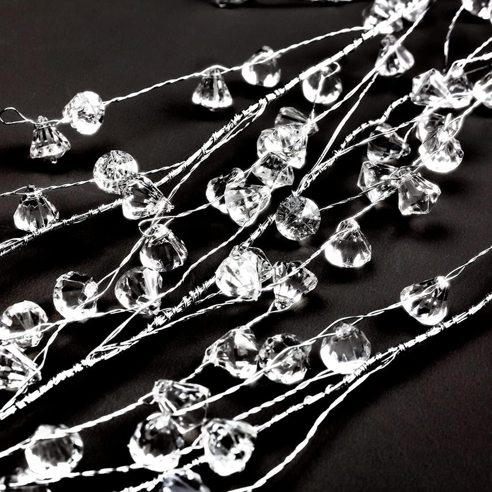 Cheerland Crystal Garland Strands Clear Ice Wire Garlands Hanging | eBay