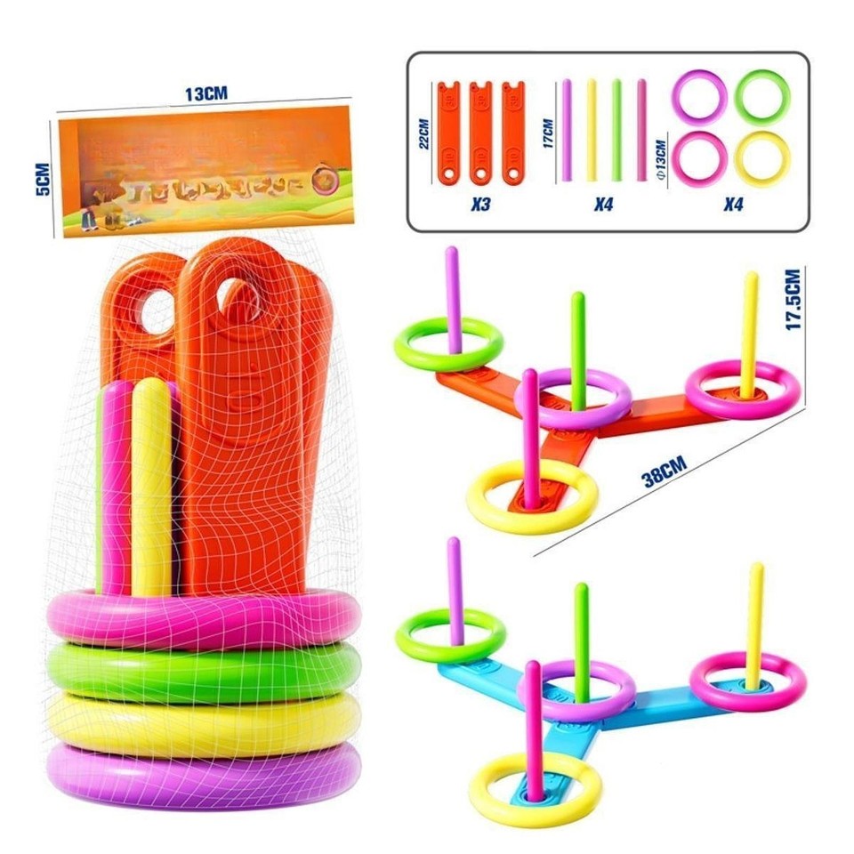 Kids Ring Toss Toy Ring Throwing Game Motor Skills Color Recognition ...