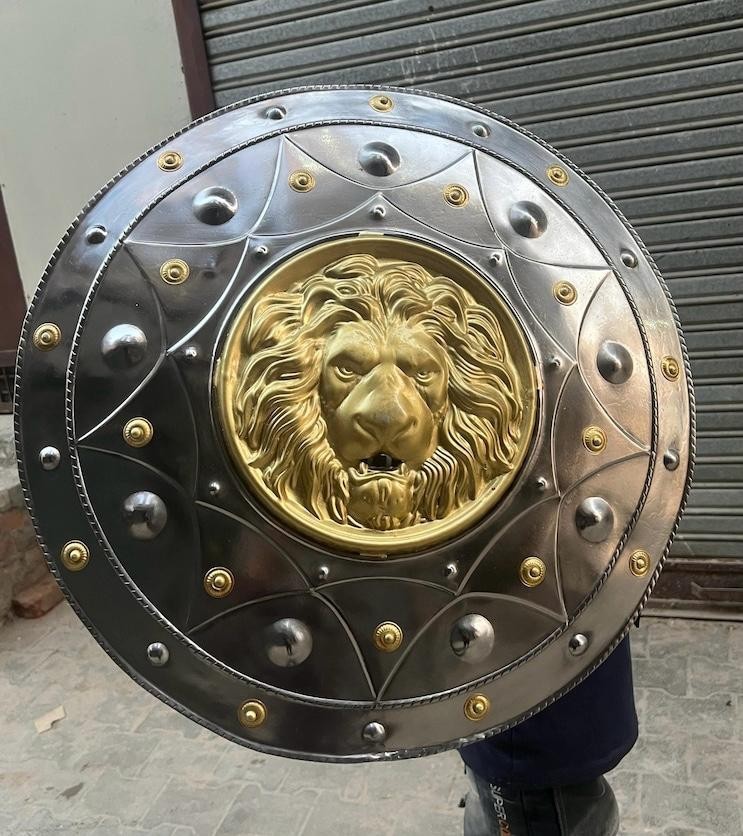 24 Shield Metal Medieval Replica Cosplay Prop Wall Decor With Spartan ...