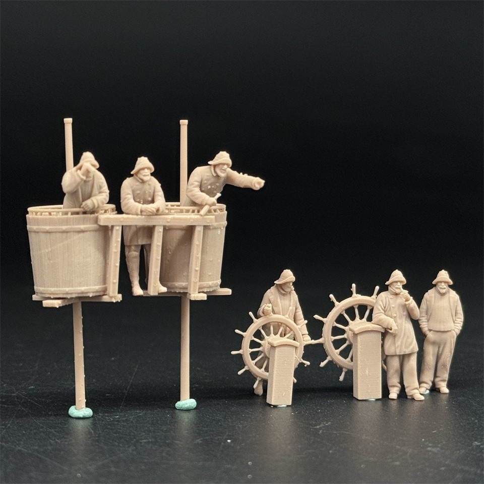 1/72 Scale Fishermen and Sailors 5 Figures Scene Resin Model Miniature ...