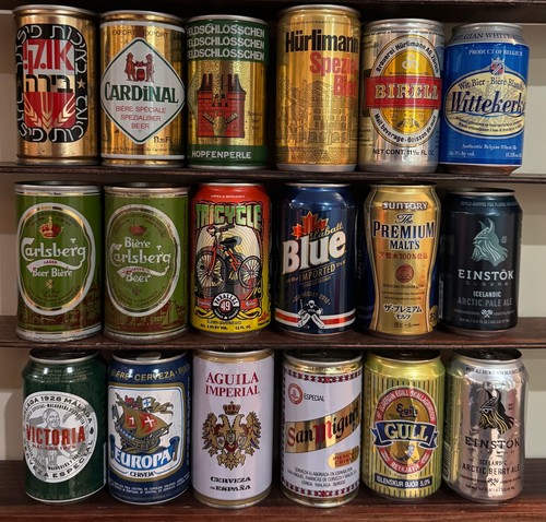 18 International beer cans - 12oz or similar ML cans - Iceland/Israel ...