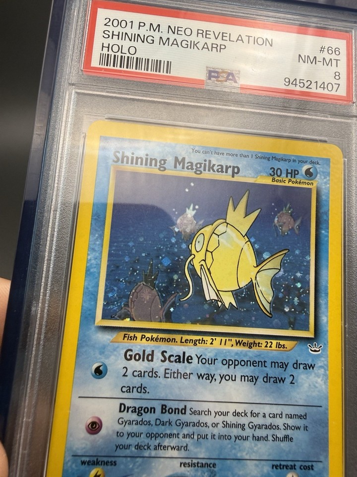 Pokémon Shining Magikarp Neo Revelation Unlimited PSA 8 Swirl W/Blue ...