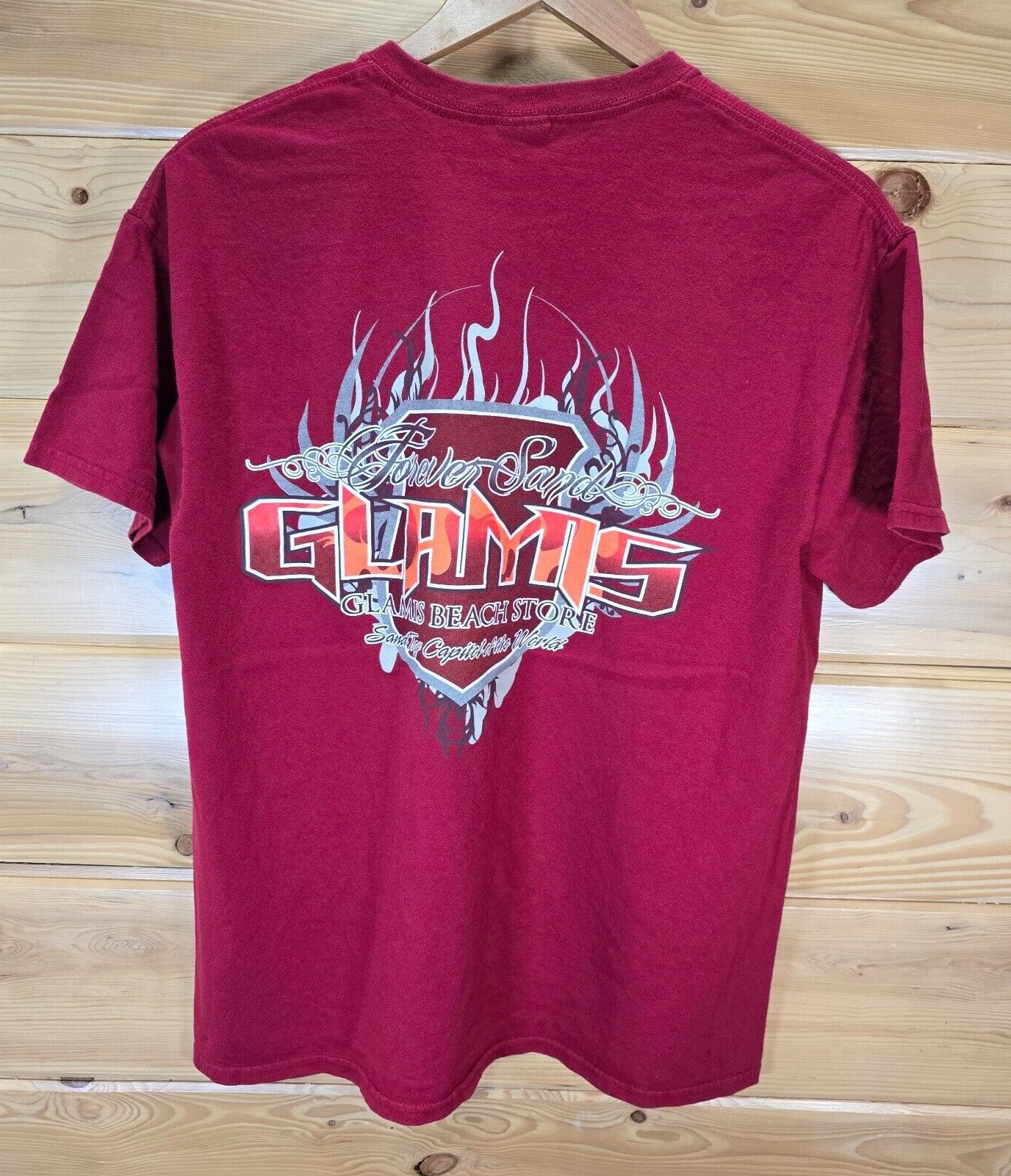 Glamis Beach Store T Shirt Men Large Y2k Tribal Flame… - Gem