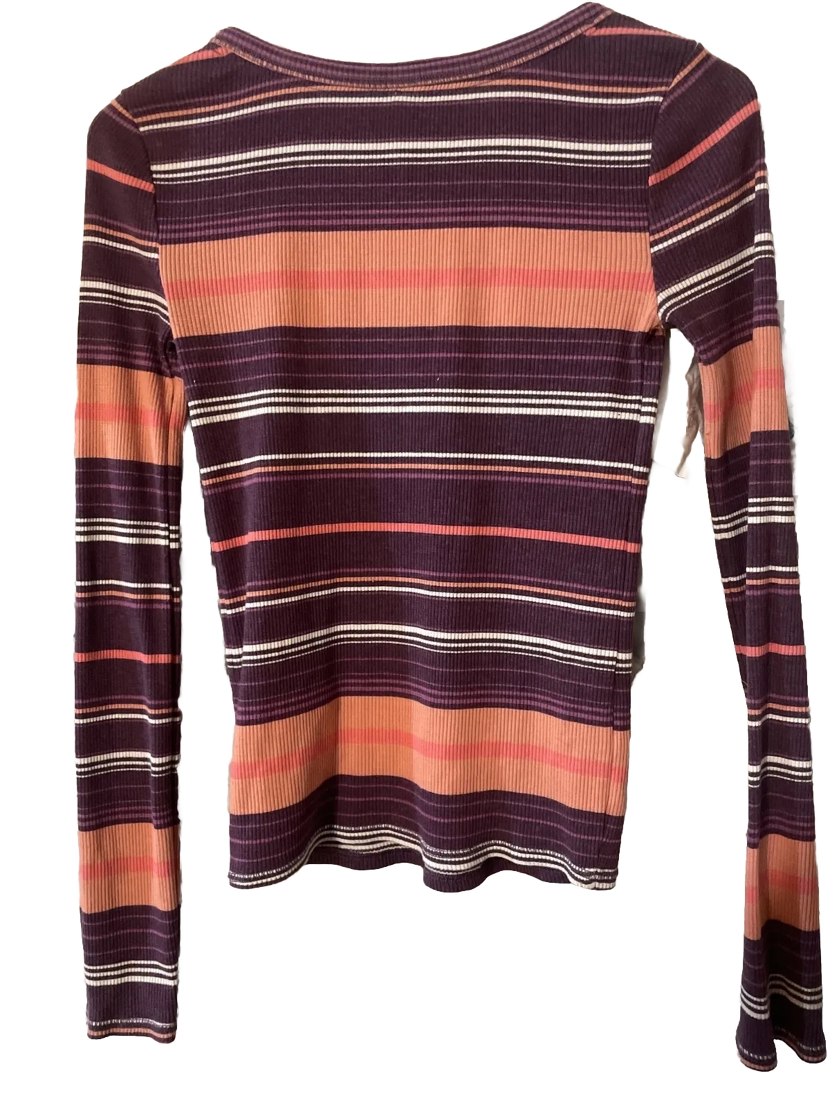 Free People Striped Hayley Long Sleeve Ribbed Knit Top Size XS | eBay