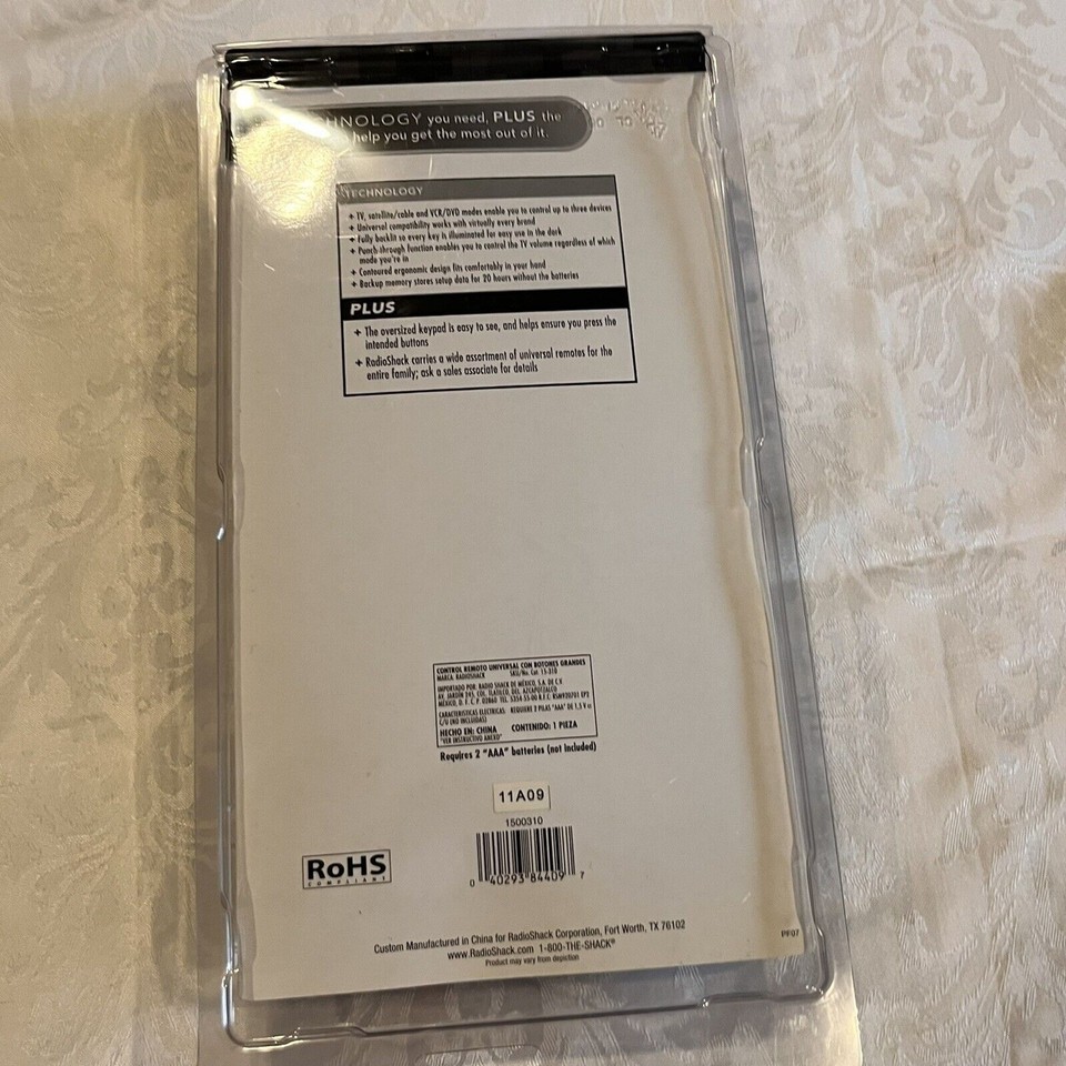 Radio Shack Remote Control Big Button Lighted Keypad Large Vision Aid ...