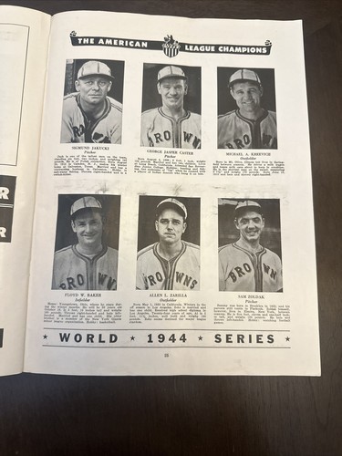 1944 World Series Browns vs Cardinals Program - RARE | eBay