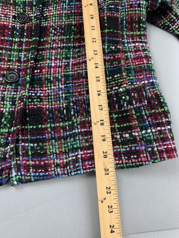 Talbots Womens Jacket Blazer 10P Petite Coloful Woven Wool Boucle ...