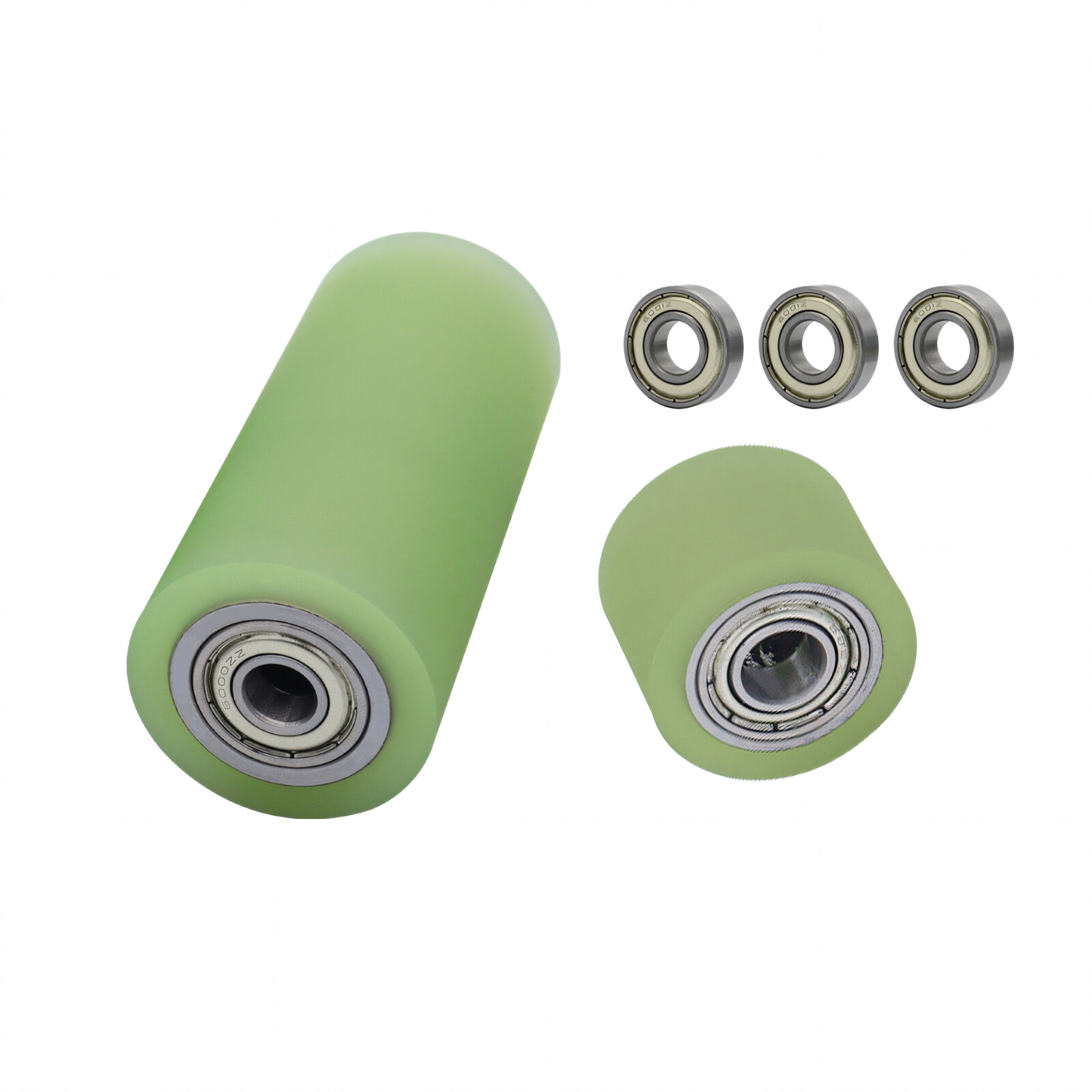 PU Polyurethane Steel Core Roller With Two Bearing Guiding Wheel Flat ...