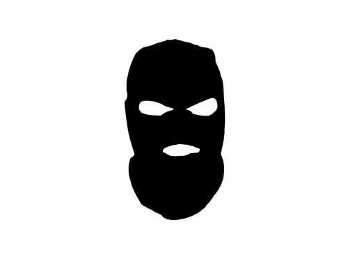 Ski Mask Balaclava BLACK vinyl decal weatherproof dishwasher-safe 4.25 ...