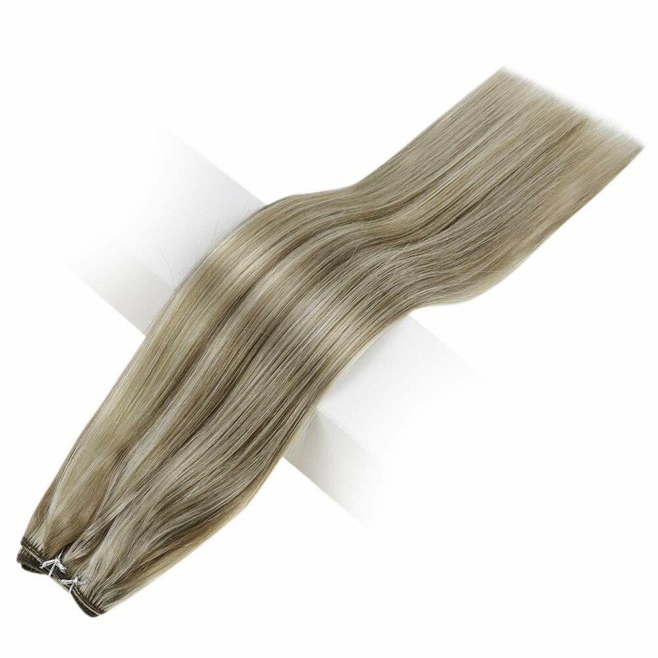 Full Head Double Weft Sew in Weft Hair Extensions Weave Real Human Hair ...
